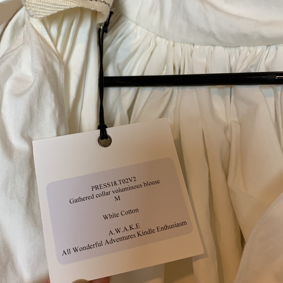 A.W.A.K.E. | Tops | Awake Gathered Collar Voluminous Blouse White ...